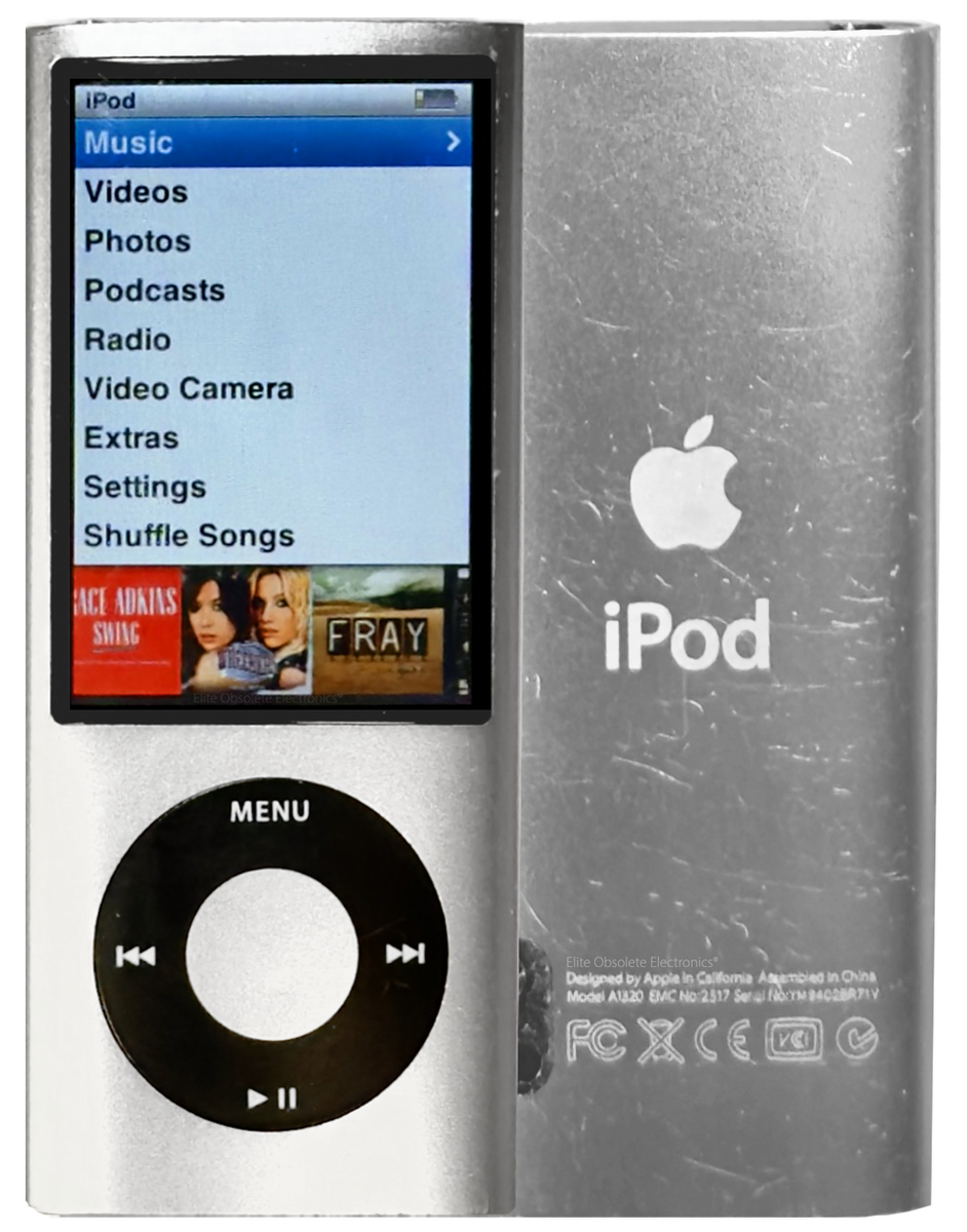 Refurbished Apple iPod Nano 5th Generation 8GB 16GB Silver & Black A13 – Elite Obsolete Electronics