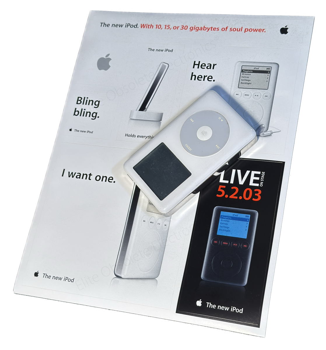Original Apple 6 Piece Sticker Set ‘The new iPod’ Introductory Promo f ...