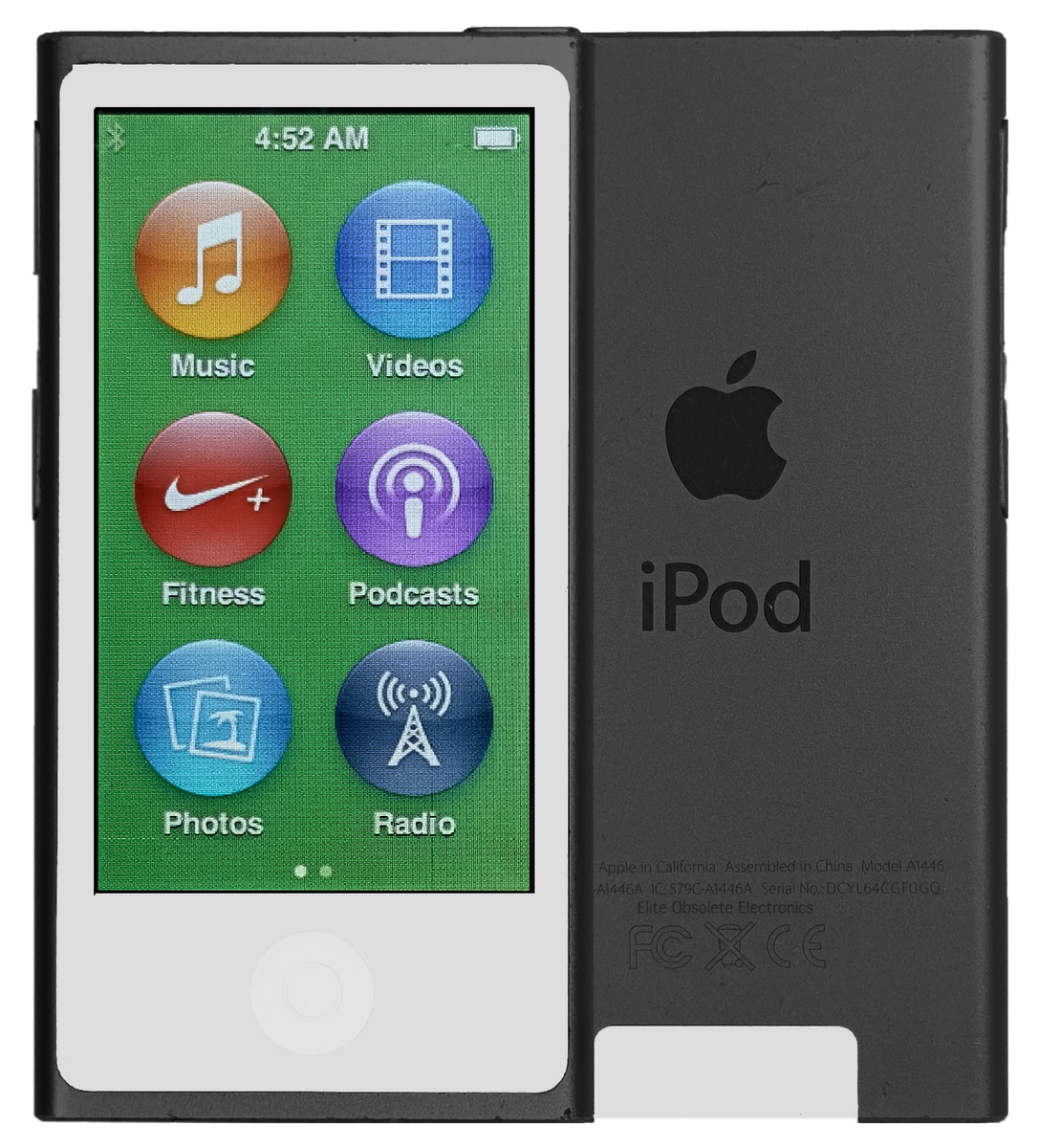 Refurbished Apple iPod Nano 7th Generation 16GB Slate Black & White MD ...
