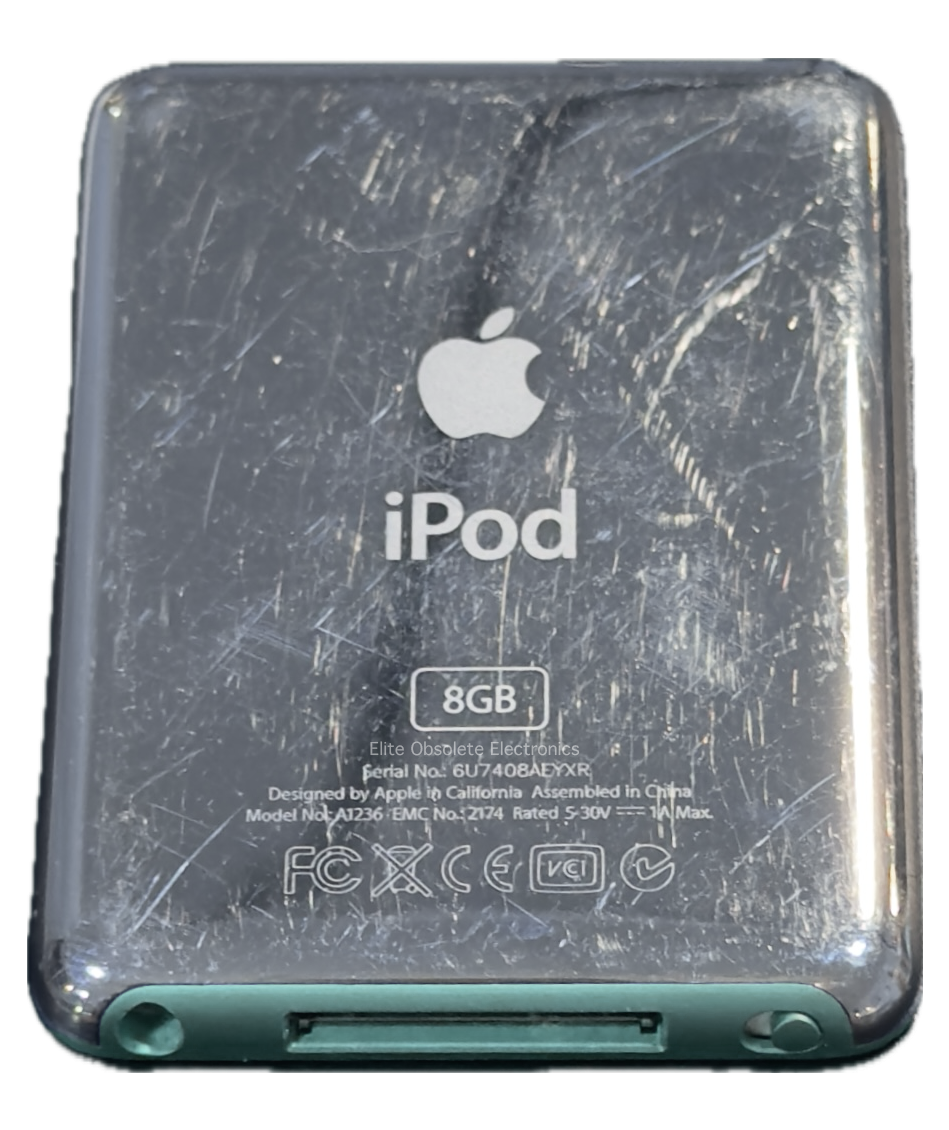 Apple iPod Nano 3rd Generation Seafoam Green 8GB A1236 MB253LL/A Used ...