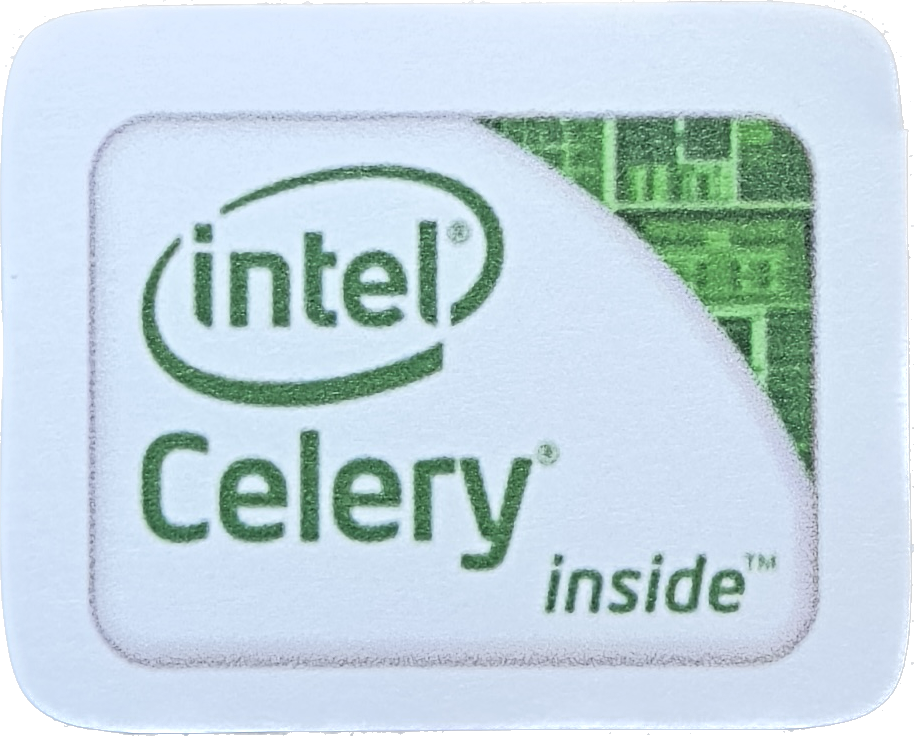 ‘Celery Inside’ Intel Celeron Sticker – Elite Obsolete Electronics